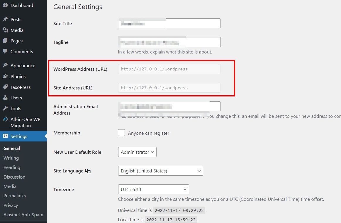  WordPress Address URL Site Address URL Pantip