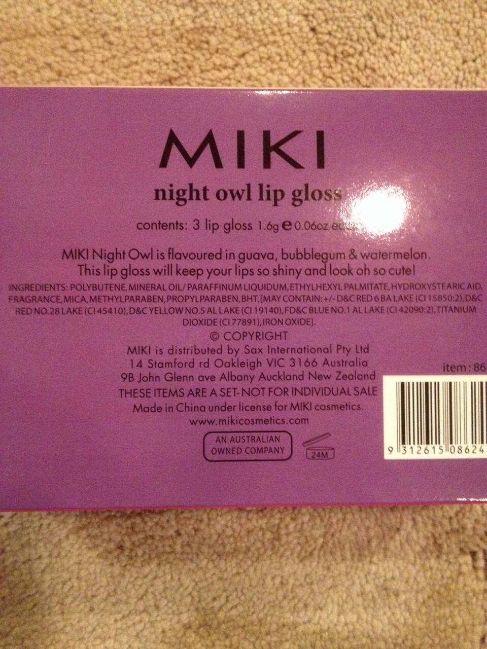 MIKI NIGHT OWL LIP GLOSS BALM GIFT PACK - Pantip